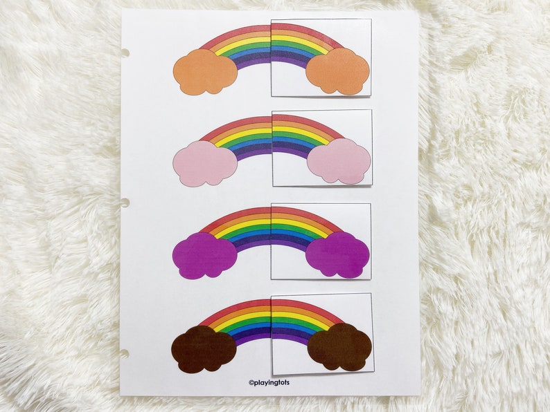 Colors and Shapes Matching Activity Printable Rainbow - Etsy