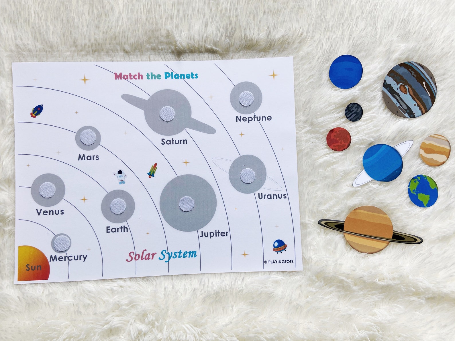 Solar System Planets Printable, Planets Matching Activity, Toddler Busy ...