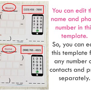 Editable Phone Number Practice Activity Printable, Learn Emergency ...
