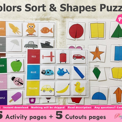 Colors and Shapes Sorting Activity Printable Toddler Busy - Etsy Canada