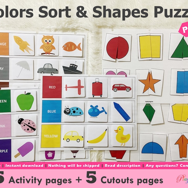 Shapes Colors Puzzle - Etsy