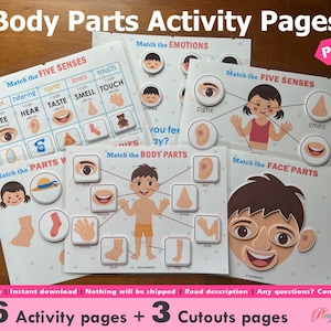Body Parts Printable Pack for Toddlers, Toddler Busy Book, Learning ...