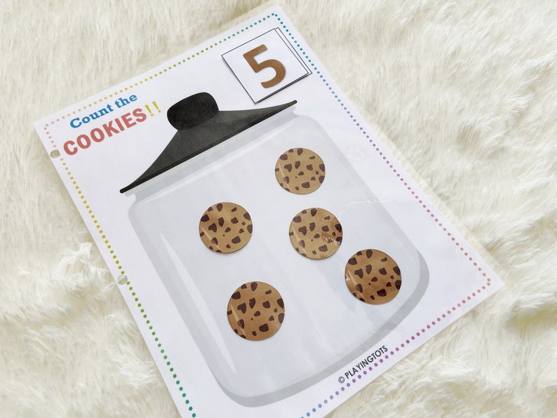 Counting Practice Printable, Cookies Counting Activity, Preschool Math ...