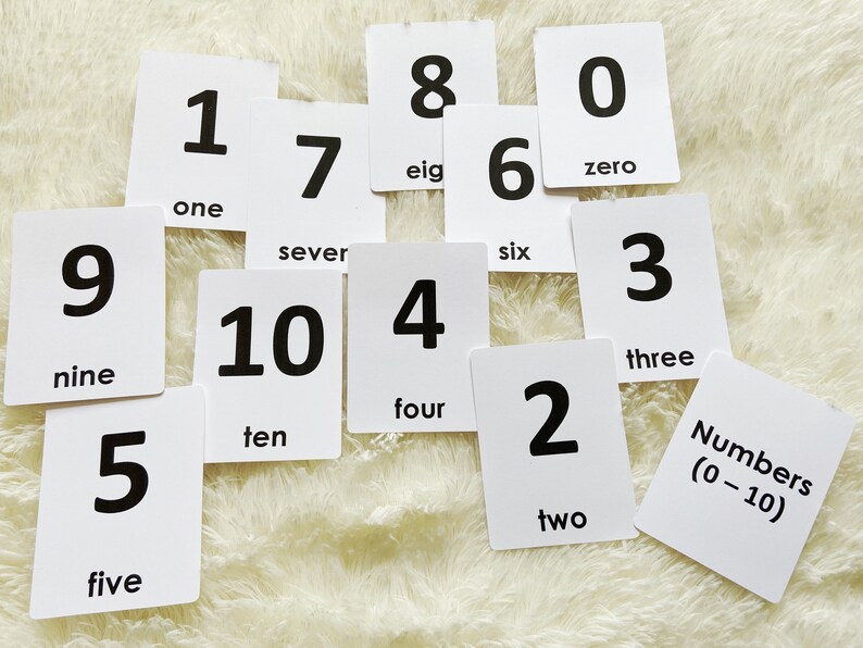 Number Flashcards Printable Numbers 0 to 10 Cards Montessori - Etsy