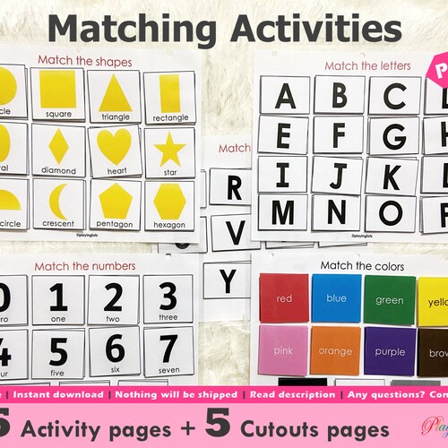 Colors Matching Toddler Busy Book Pages Printable Learning - Etsy