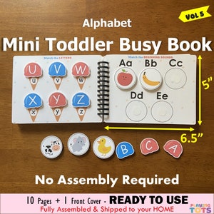 Alphabet and Beginning Sounds, Toddler Mini Busy Book, Fully Assembled ...