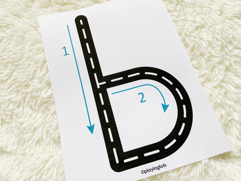 Alphabet Tracing Road Mats Printable Lowercase Letters - Etsy