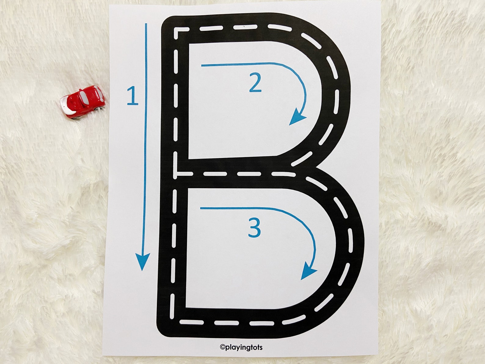 Alphabet Tracing Road Mats Printable Uppercase Letters - Etsy