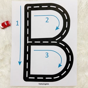 Alphabet Tracing Road Mats Printable, Uppercase Letters Writing ...