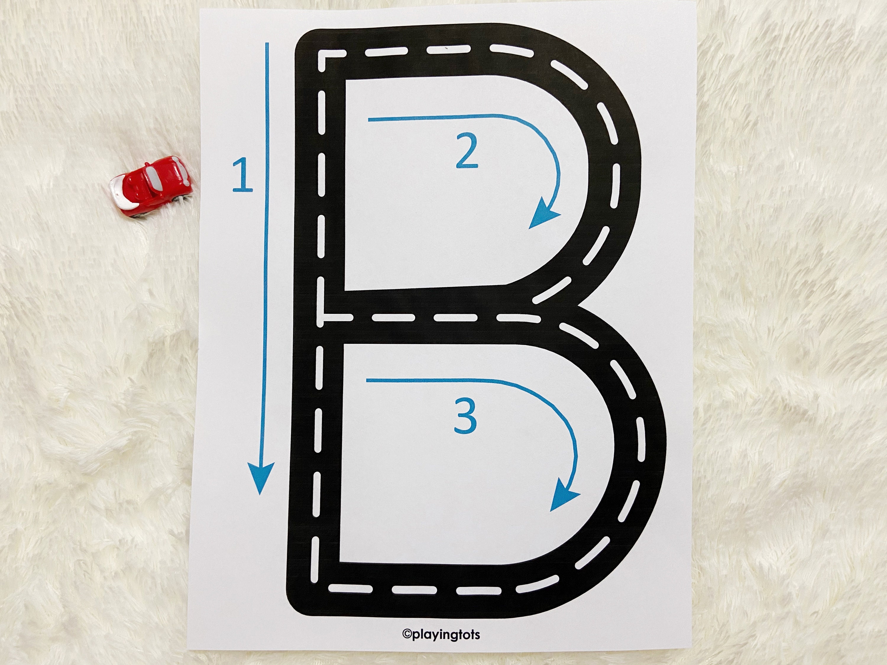 Alphabet Tracing Road Mats Printable Uppercase Letters - Etsy