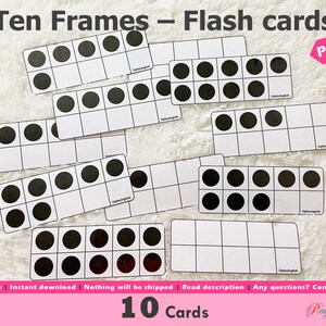 Ten Frame Cards Printable 10 Frames Flash Cards Ten Frame - Etsy