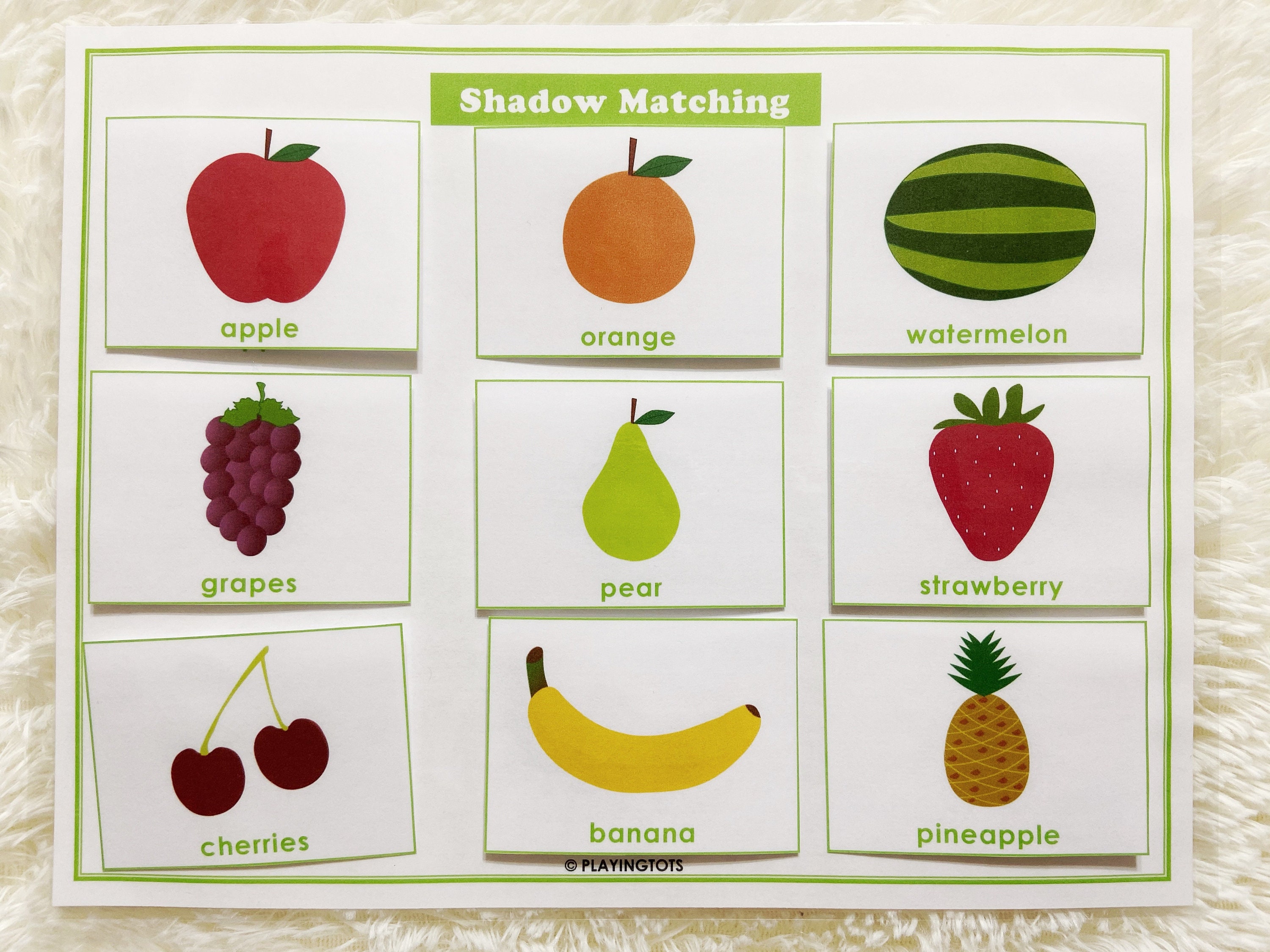 Fruits and Vegetables Shadow Matching Activity Printable | Etsy