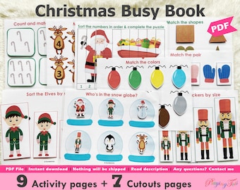 Christmas Toddler Busy Book Printable Winter Learning Binder | Etsy