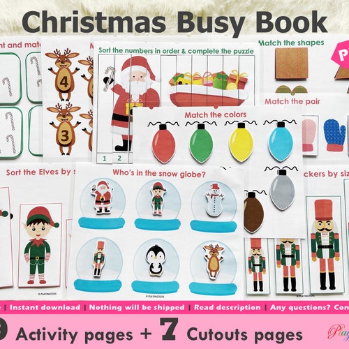 Winter Toddler Preschool Busy Binder DIY Printable Quiet - Etsy