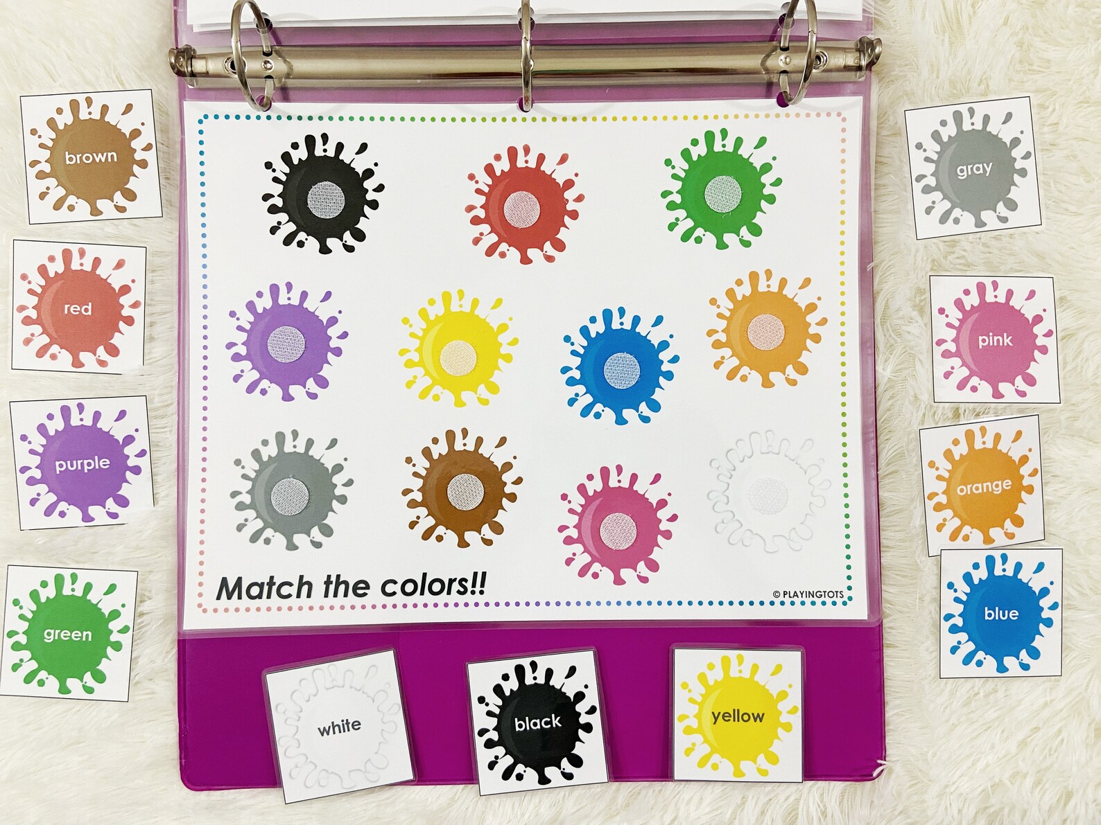 Colors Matching Toddler Busy Book Pages Printable, Learning Binder ...