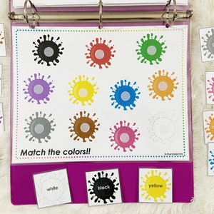Colors Matching Toddler Busy Book Pages Printable, Learning Binder ...