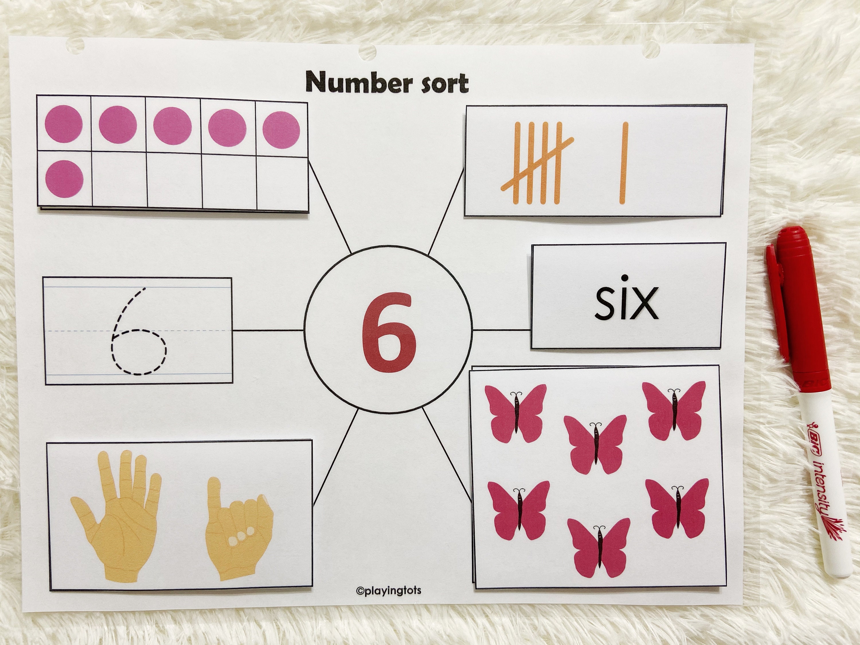 Counting Practice Printable Numbers Matching Preschool Math | Etsy