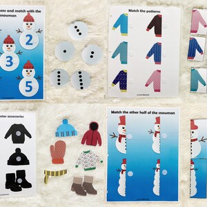 Winter Toddler Busy Book Printable, Snowman Themed Activities, Winter ...