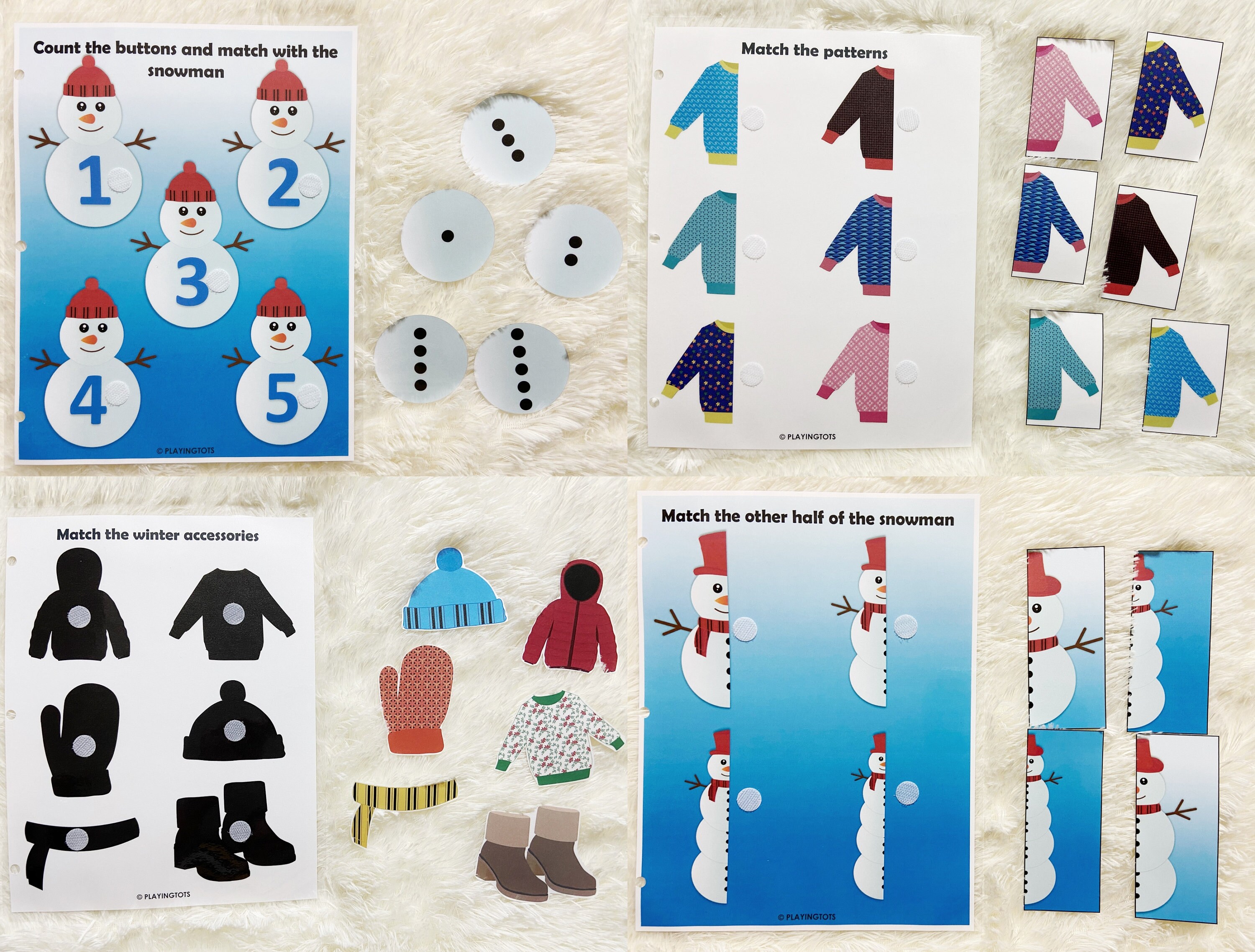 Winter Toddler Busy Book Printable, Snowman Themed Activities, Winter ...
