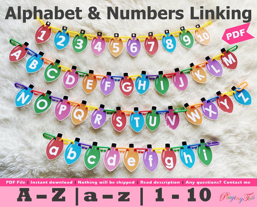 Christmas Toddler Activities Printable, Alphabet Linking, Numbers ...