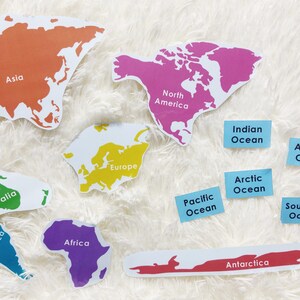 Continents and Oceans Matching Activity Printable, Continents of the ...