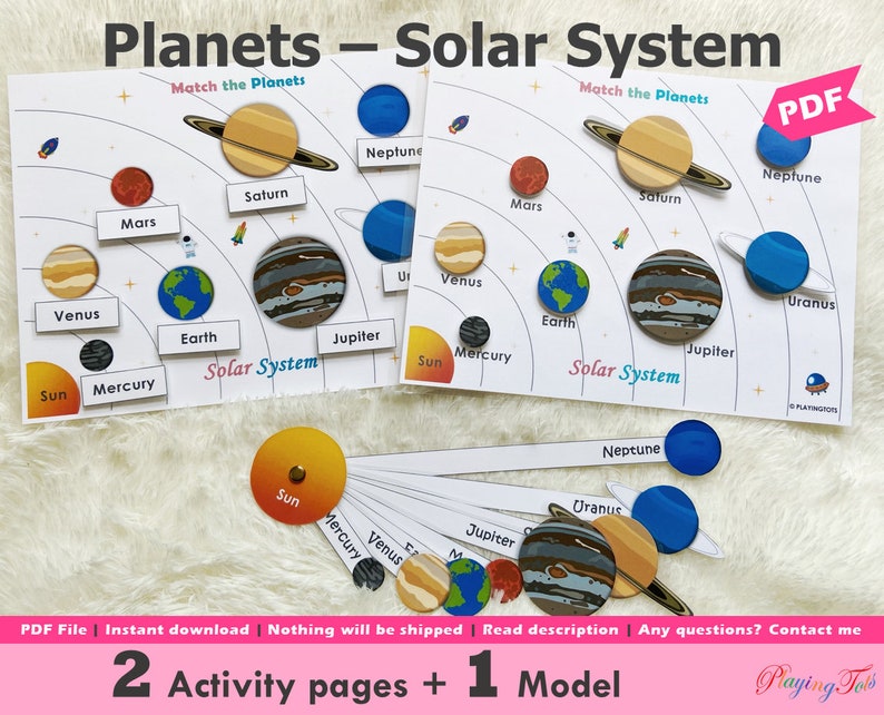Solar System Planets Printable Planets Matching Activity | Etsy