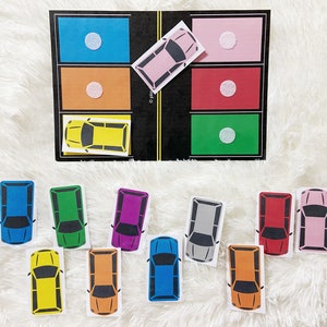 Car Colors Matching Activity Printable, Car Parking Activity, Toddler ...