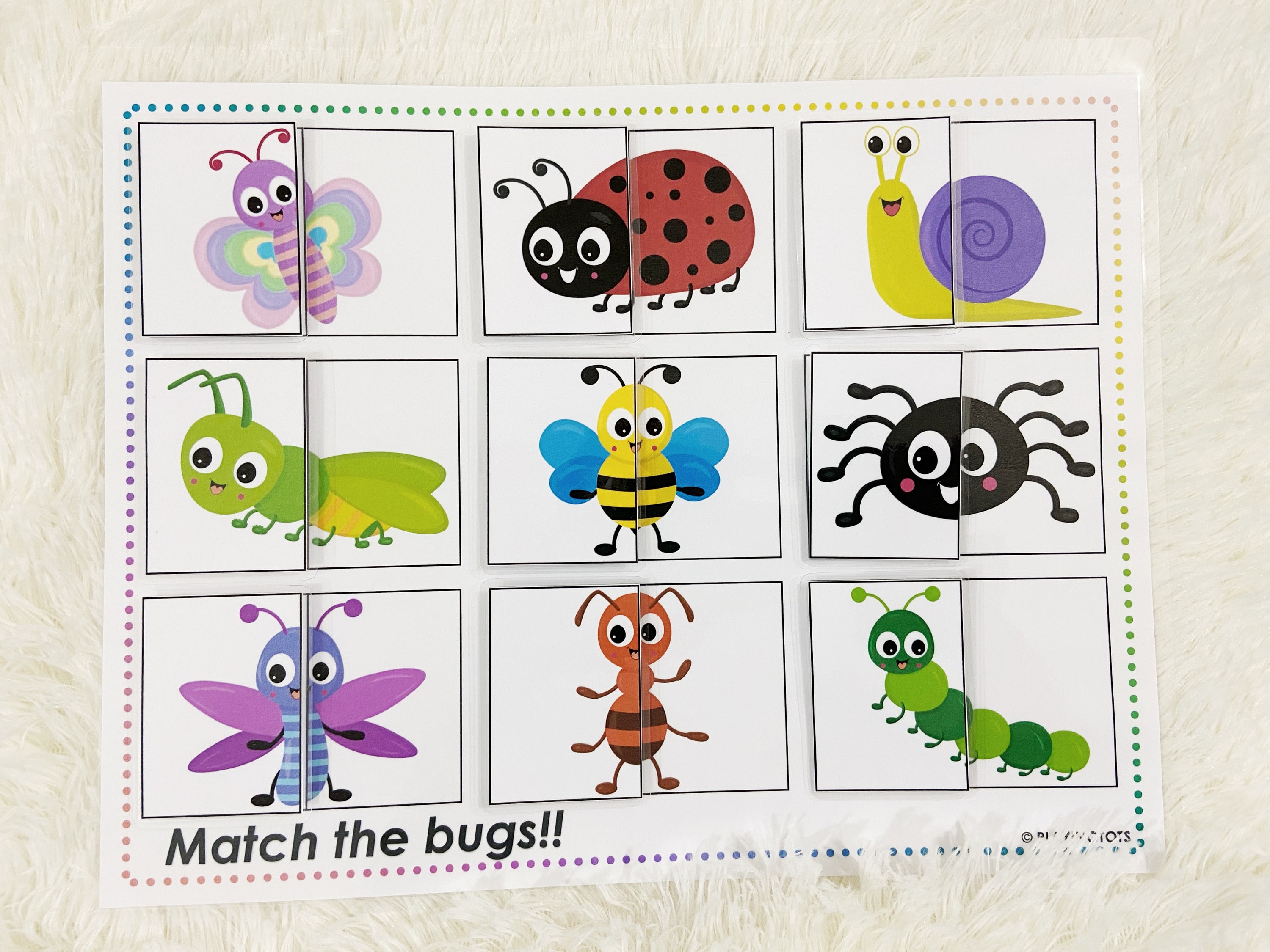 Bugs Matching Activities Printable Shadow or Silhouette | Etsy