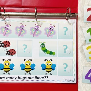 Counting Activity Printable Bugs Busy Book Pages Number | Etsy