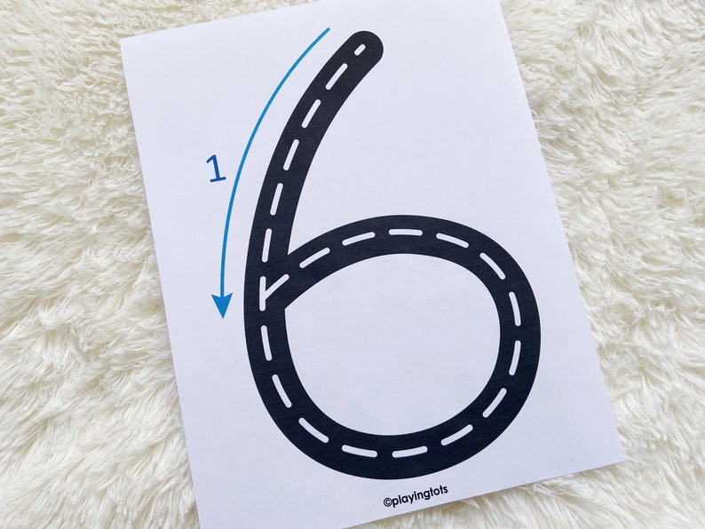 Numbers 0 to 9 Tracing Road Mats Printable Writing Practice - Etsy
