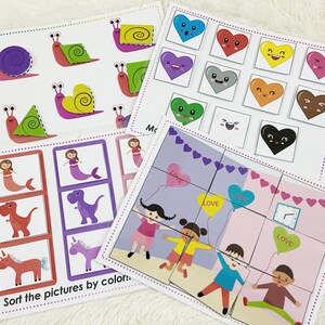 Valentines Day Busy Book Printable, Toddler Learning Binder, Preschool ...