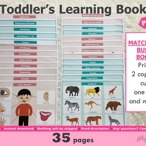 Farm Animals Toddler Busy Book Printable Learning Binder - Etsy
