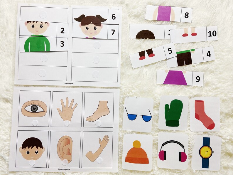 Body Parts Printable in Spanish Toddler Busy Books Activity - Etsy