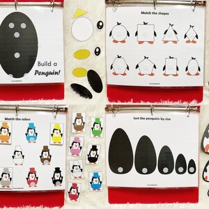 Penguin Busy Book Printable, Toddler Busy Book, Learning Binder, Winter ...