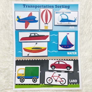 Land Air Water Transportation Sorting Activity Printable, Toddler Busy ...