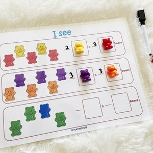 Bear Counters Learning Mats Printable, Learning Binder, Busy Book ...