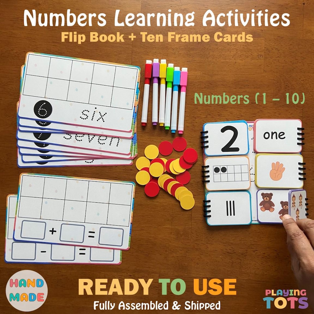 Numbers Flip Book, Ten Frames Counting Activity, Preschool Math Center ...