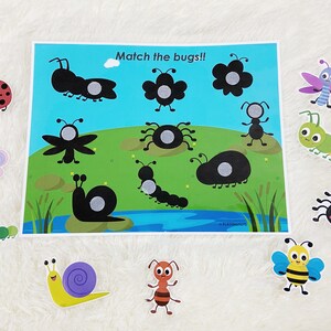Bugs Matching Activities Printable, Shadow or Silhouette Matching ...