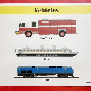 Vehicles Chart Printable Vehicle Match Toddler Busy Book - Etsy