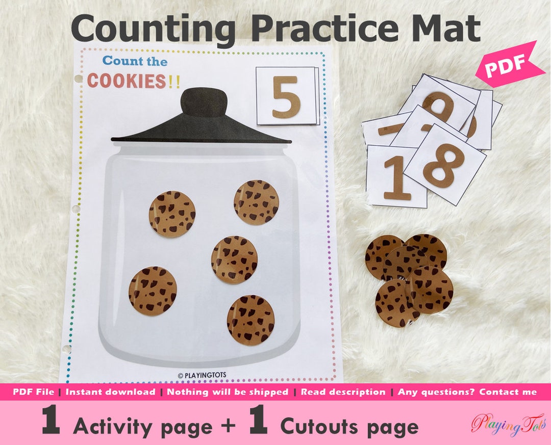 Counting Practice Printable, Cookies Counting Activity, Preschool Math ...