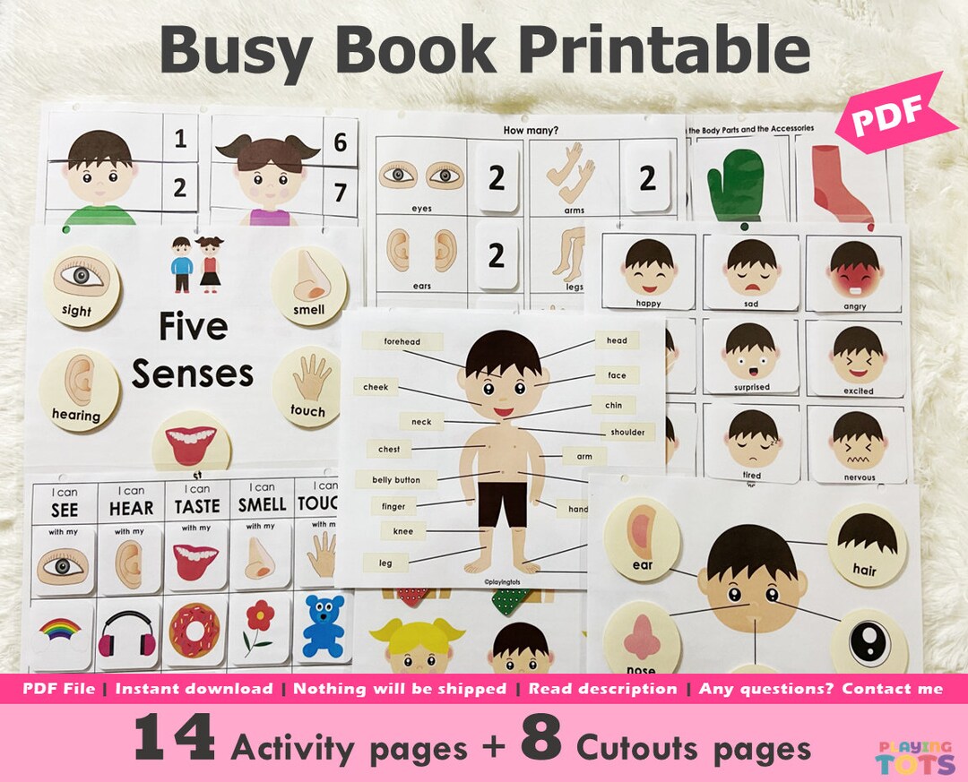 Body Parts Printable Pack for Toddlers, Toddler Busy Book, Learning ...