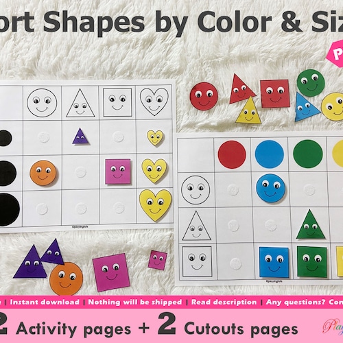 Colors Match and Shapes Match Printable Toddler Busy Book | Etsy