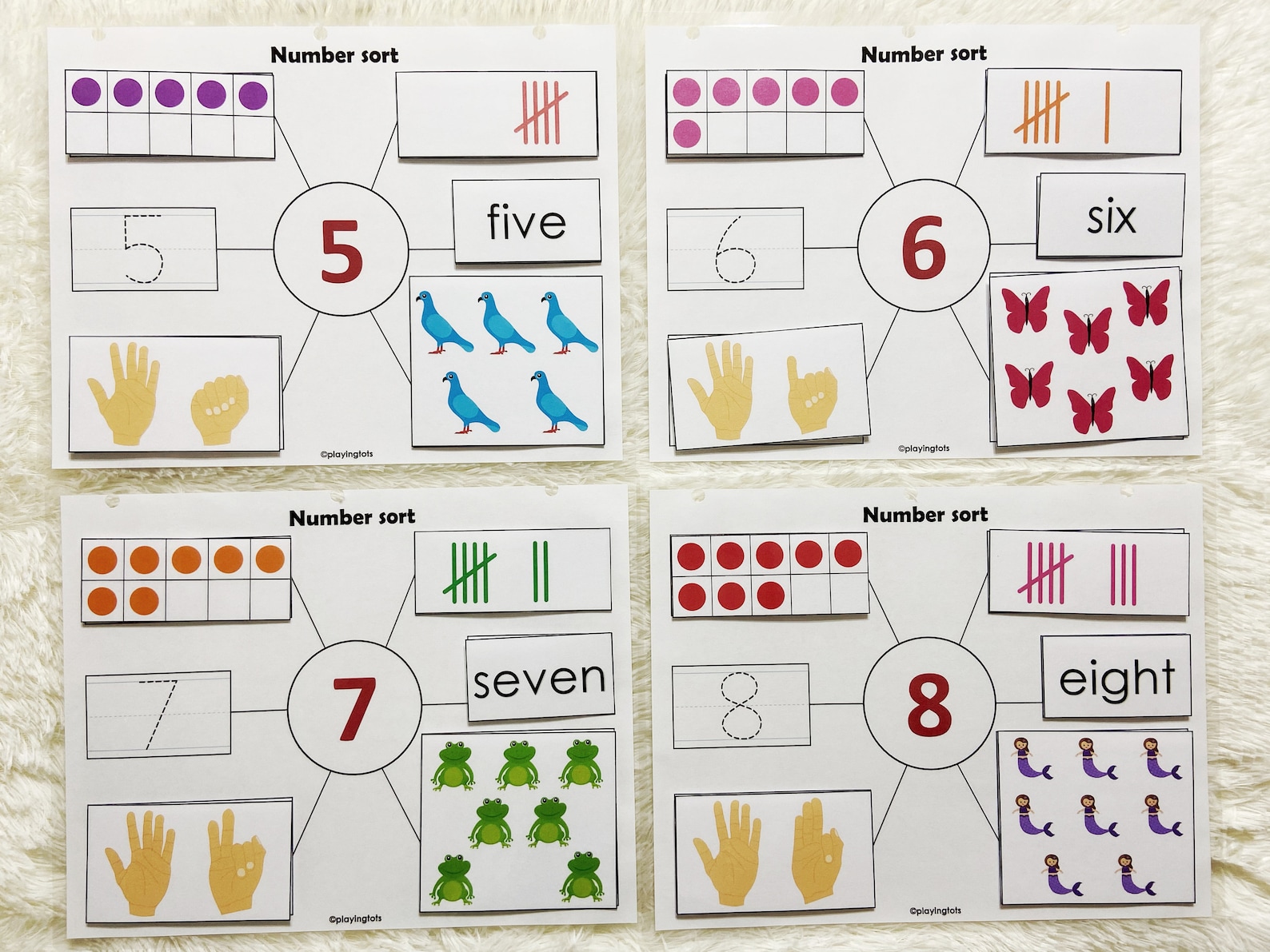 Counting Practice Printable Numbers Matching Preschool Math | Etsy