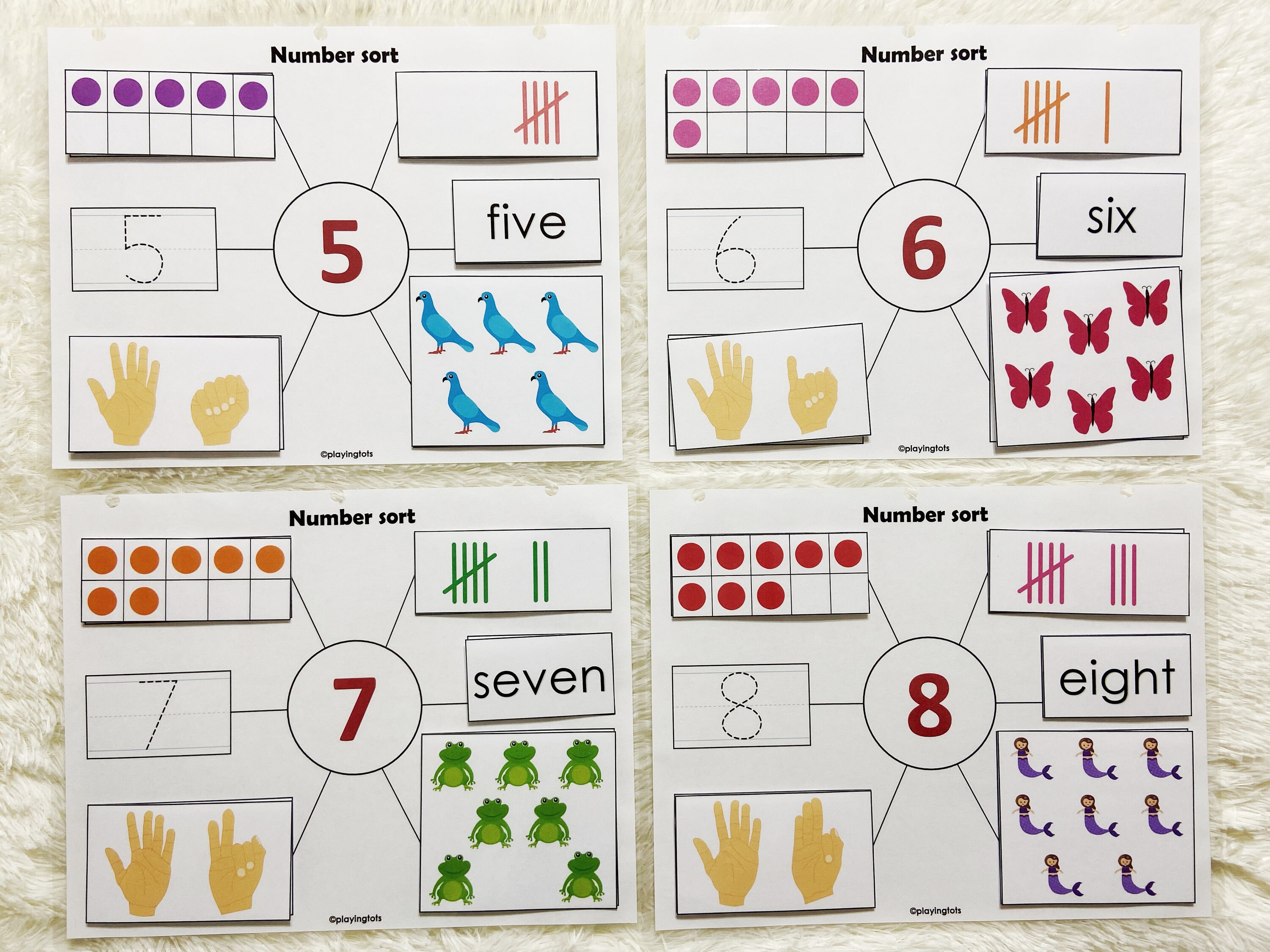 Counting Practice Printable Numbers Matching Preschool Math | Etsy