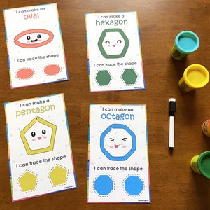 Shapes Playdoh Cards Printable, Play Dough Activity, Toddlers ...