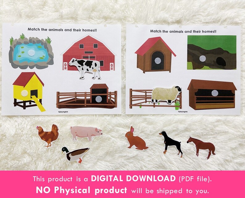 Farm Animals Toddler Busy Book Printable Learning Binder | Etsy