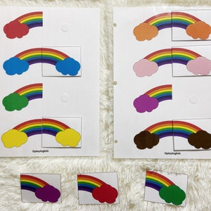 Colors and Shapes Matching Activity Printable Rainbow | Etsy