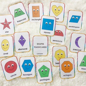 2D Shapes Flashcards Printable Shape Flash Card for Babies & | Etsy Canada