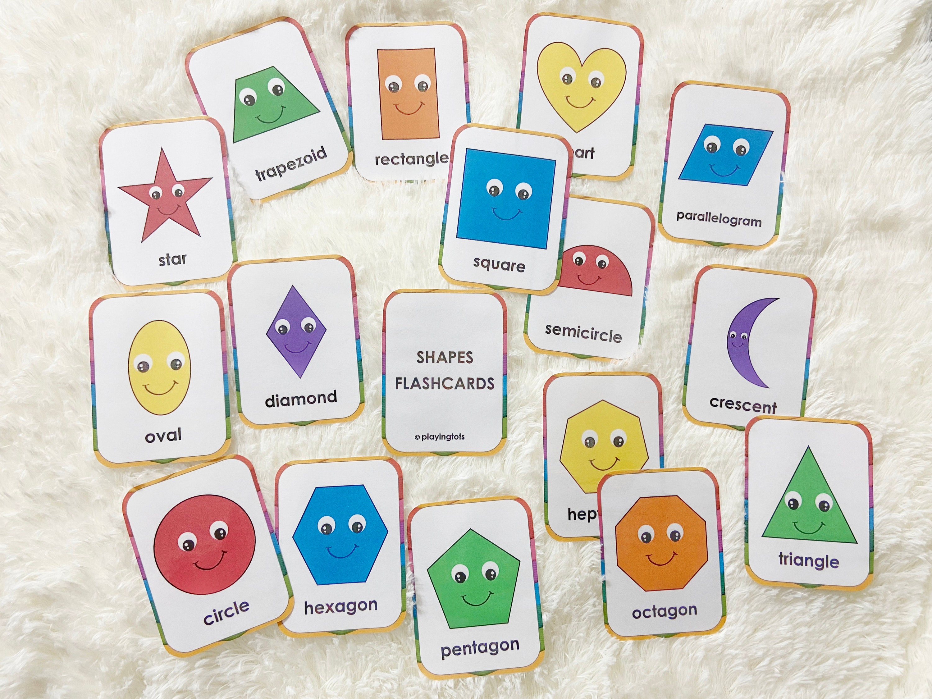 2D Shapes Flashcards Printable Shape Flash Card for Babies & - Etsy Canada