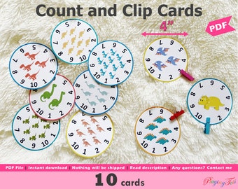 Count and Clip Animals Cards Printable Busy Bag Activities - Etsy